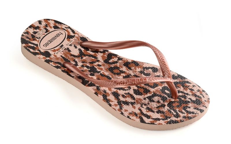 Chanclas Havaianas Slim Animals Rosa Gold Mujer - Magnifico Diseno
